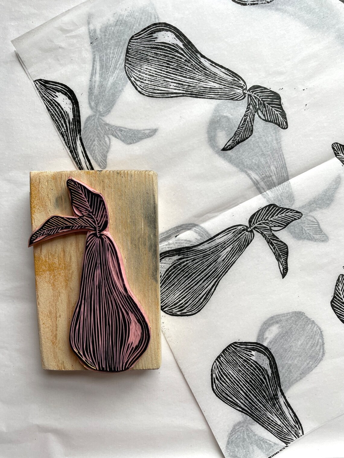 Pear | Rubber Stamps | Lino Stamps | Mounted | Unmounted - Etsy