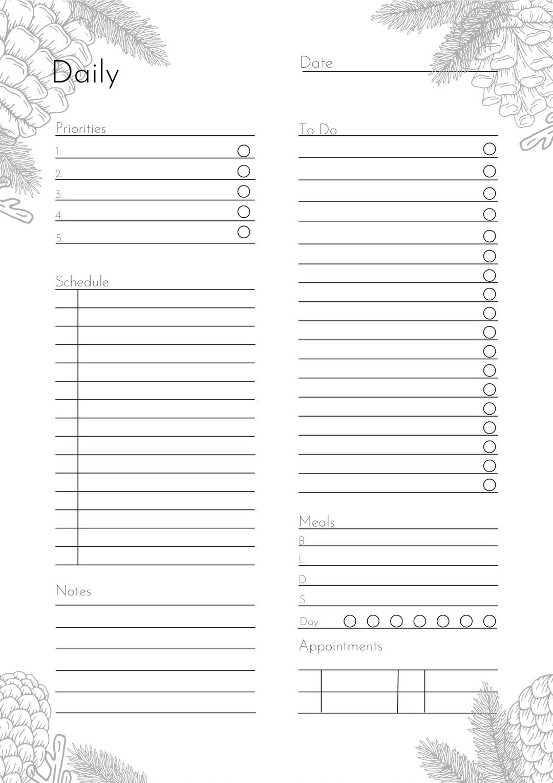To Do List Minimalist Printable PDF Template Organisation and Planning ...