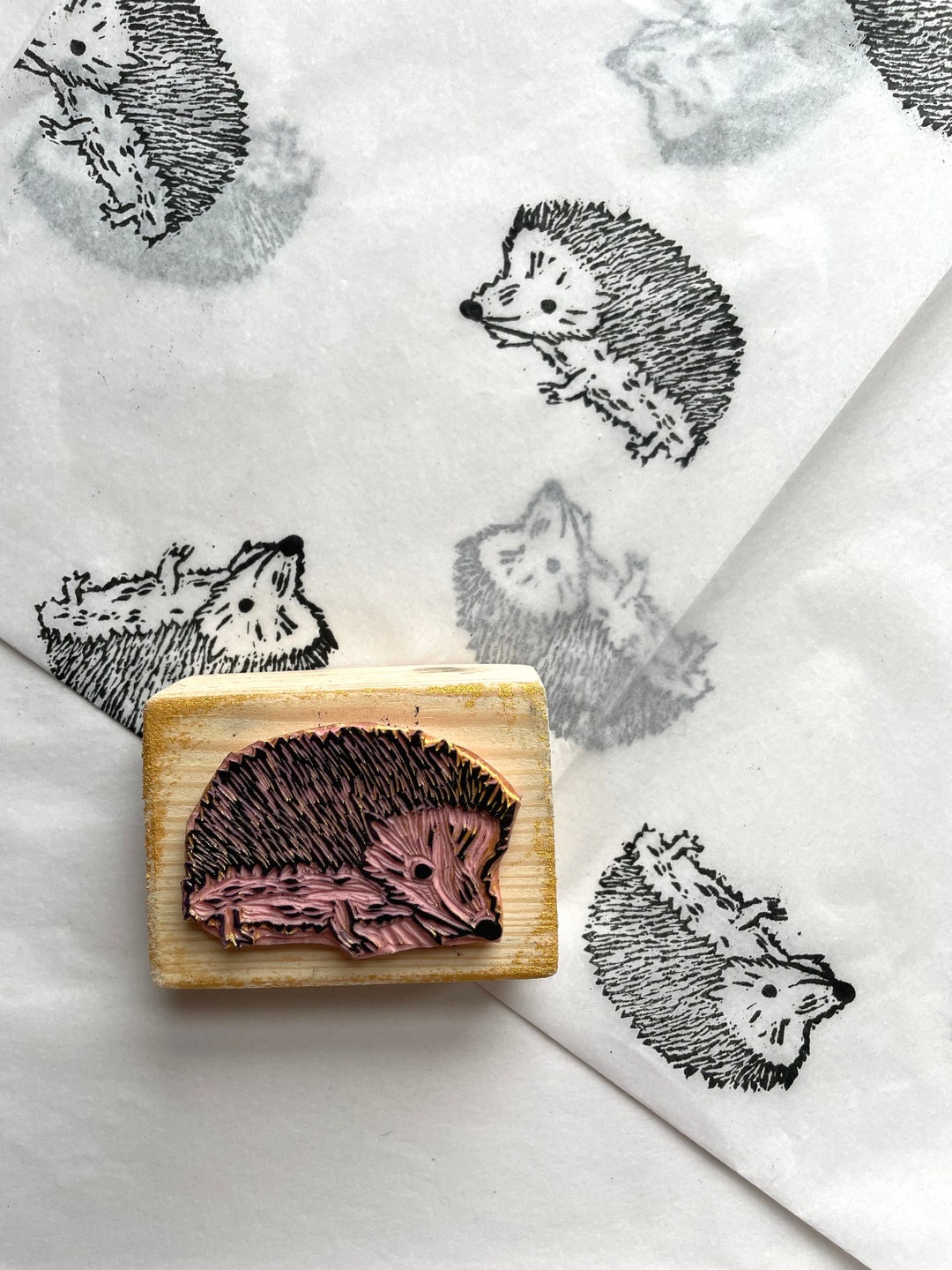 Hedgehog | Rubber Stamps | Lino Stamps | Mounted | Unmounted - Etsy