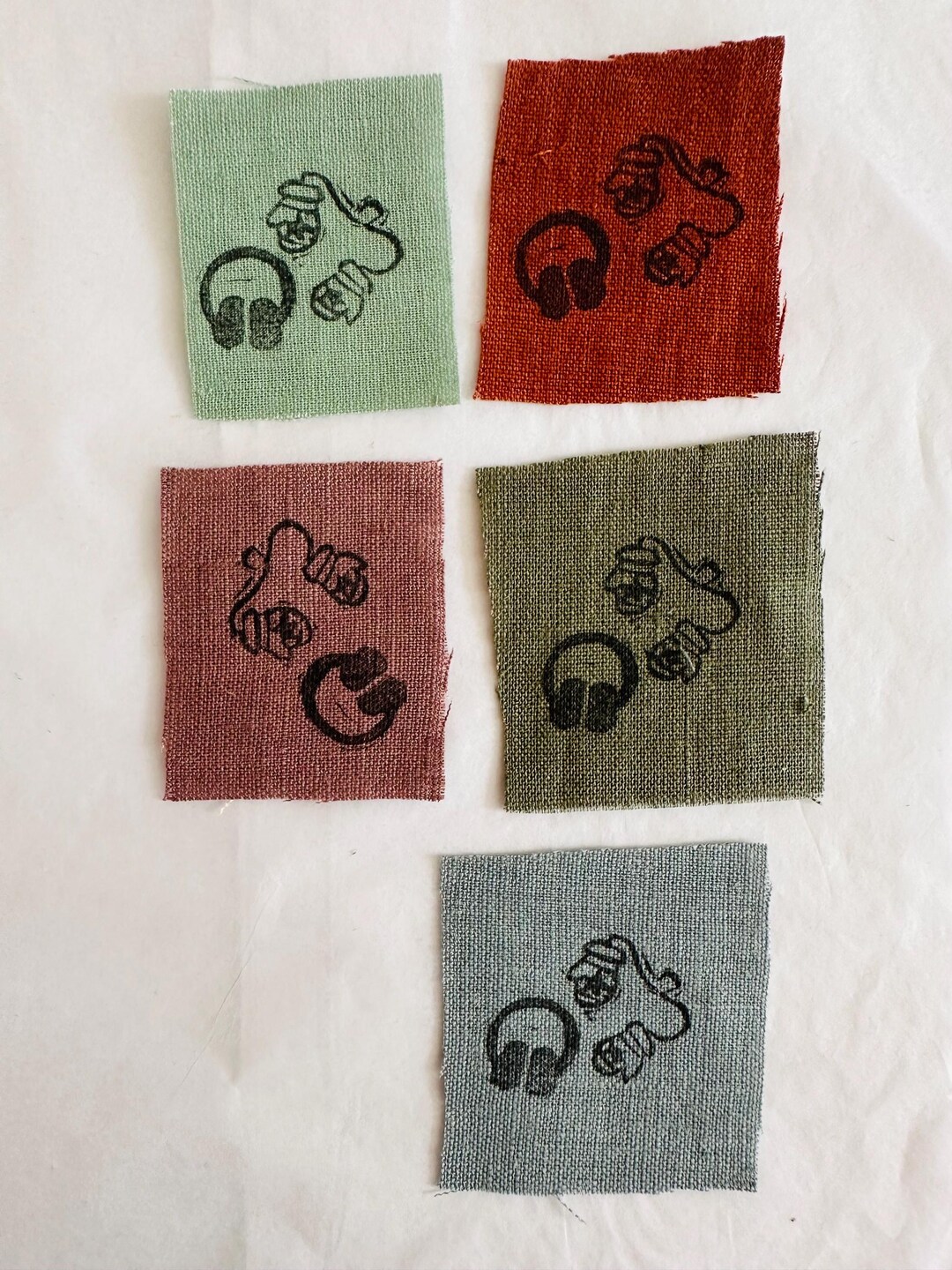 Linen Patches, Gloves and Muffs, Lino Print Patches, Fabric Patch ...