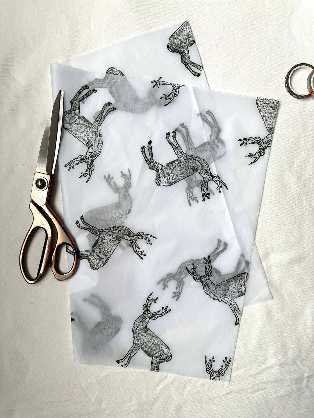 Handprinted Stag Deer Eco Tissue Paper - Gift Wrap, Pretty Packaging - Etsy