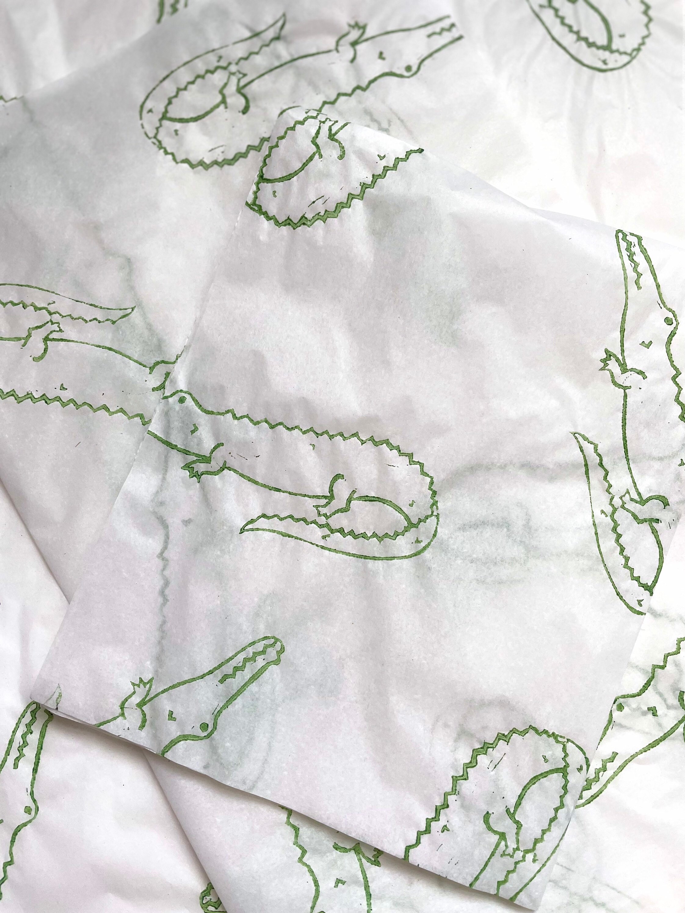 Crocodile Handprinted Eco Tissue Paper: Gift Wrap, Pretty Packaging - Etsy