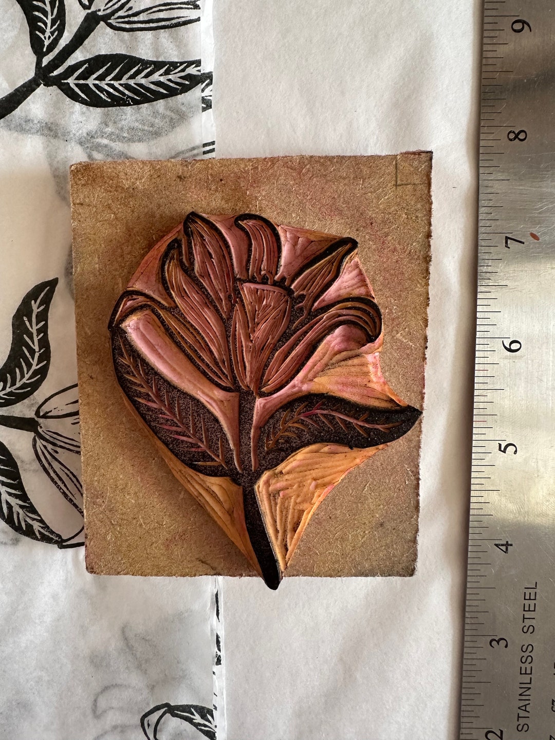 Lily Flower | Rubber Stamps | Lino Stamps | Mounted | Unmounted - Etsy