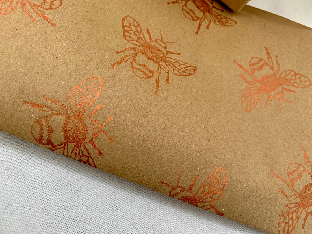 Bee Gift Wrap, Handprinted Gift Wrap, Wrapping Paper, Luxury Paper - Etsy