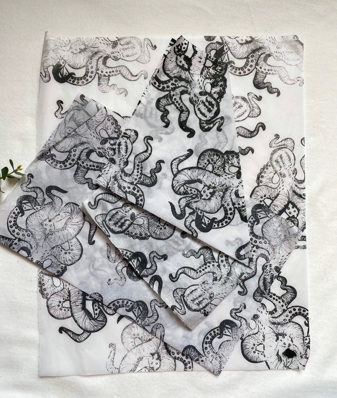 Octopus Handprinted Eco Tissue Paper - Gift Wrap, Pretty Packaging (3 ...