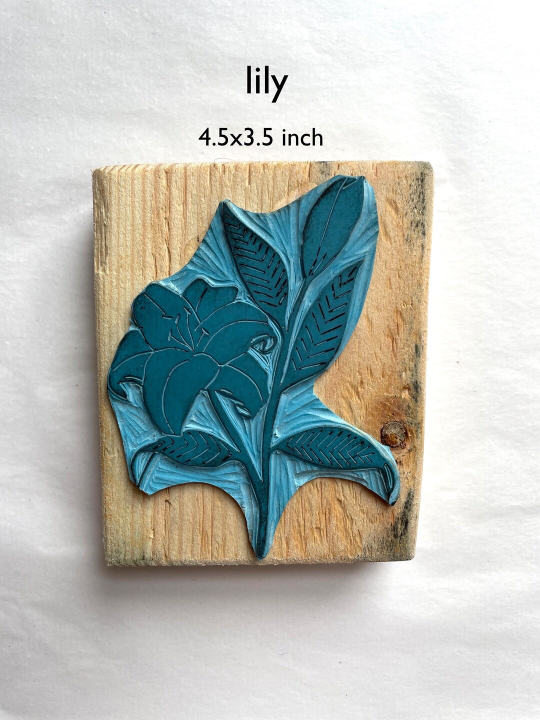 Hand Carved Lily Rubber Stamp: Mounted or Unmounted - Etsy