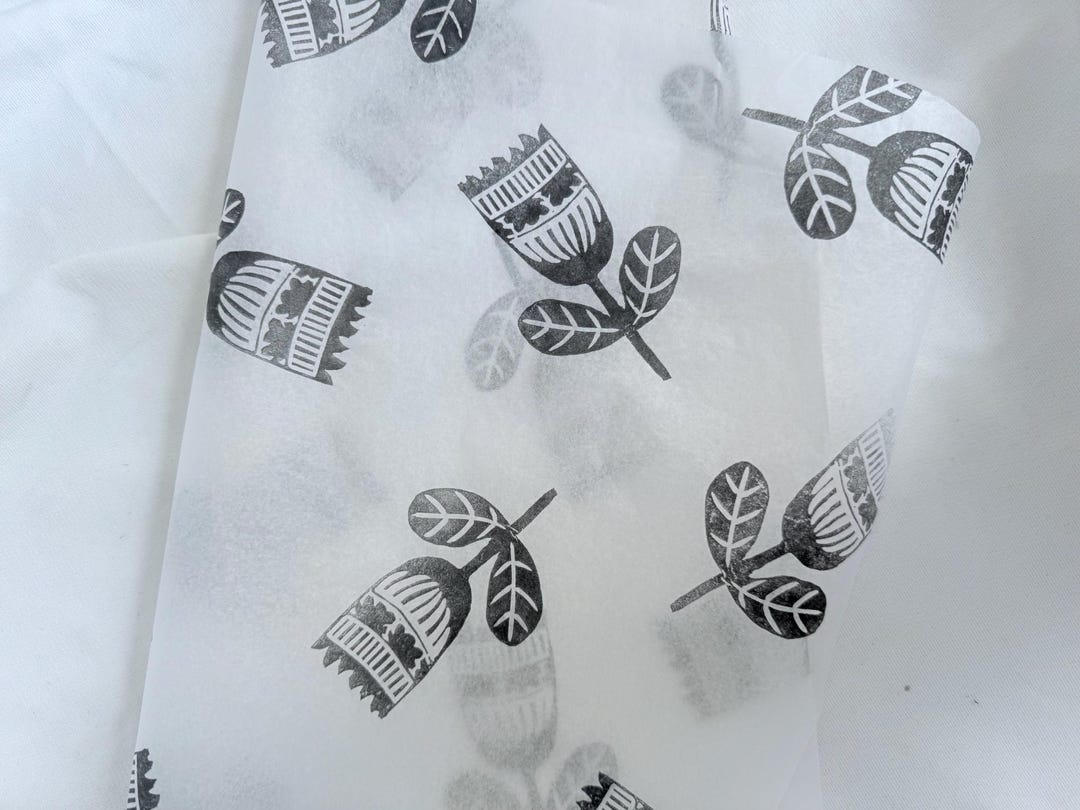 Handprinted Tulip Eco Tissue Paper, Gift Wrap, Pretty Packaging - Etsy