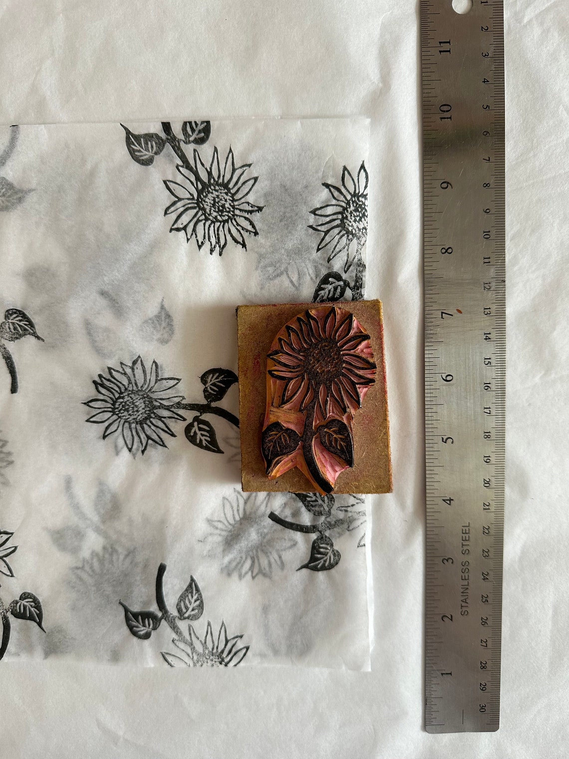 Sunflower | Rubber Stamps | Lino Stamps | Mounted | Unmounted - Etsy