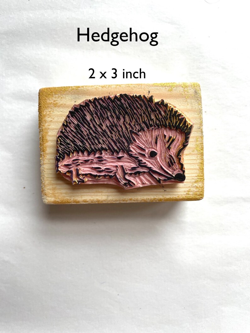 Hedgehog | Rubber Stamps | Lino Stamps | Mounted | Unmounted - Etsy