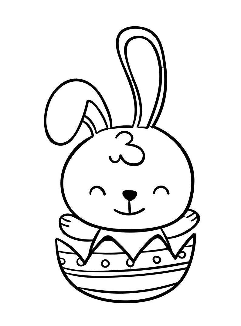 75 Beautiful Digital Easter Bunny and Easter Egg Coloring Pages - Etsy