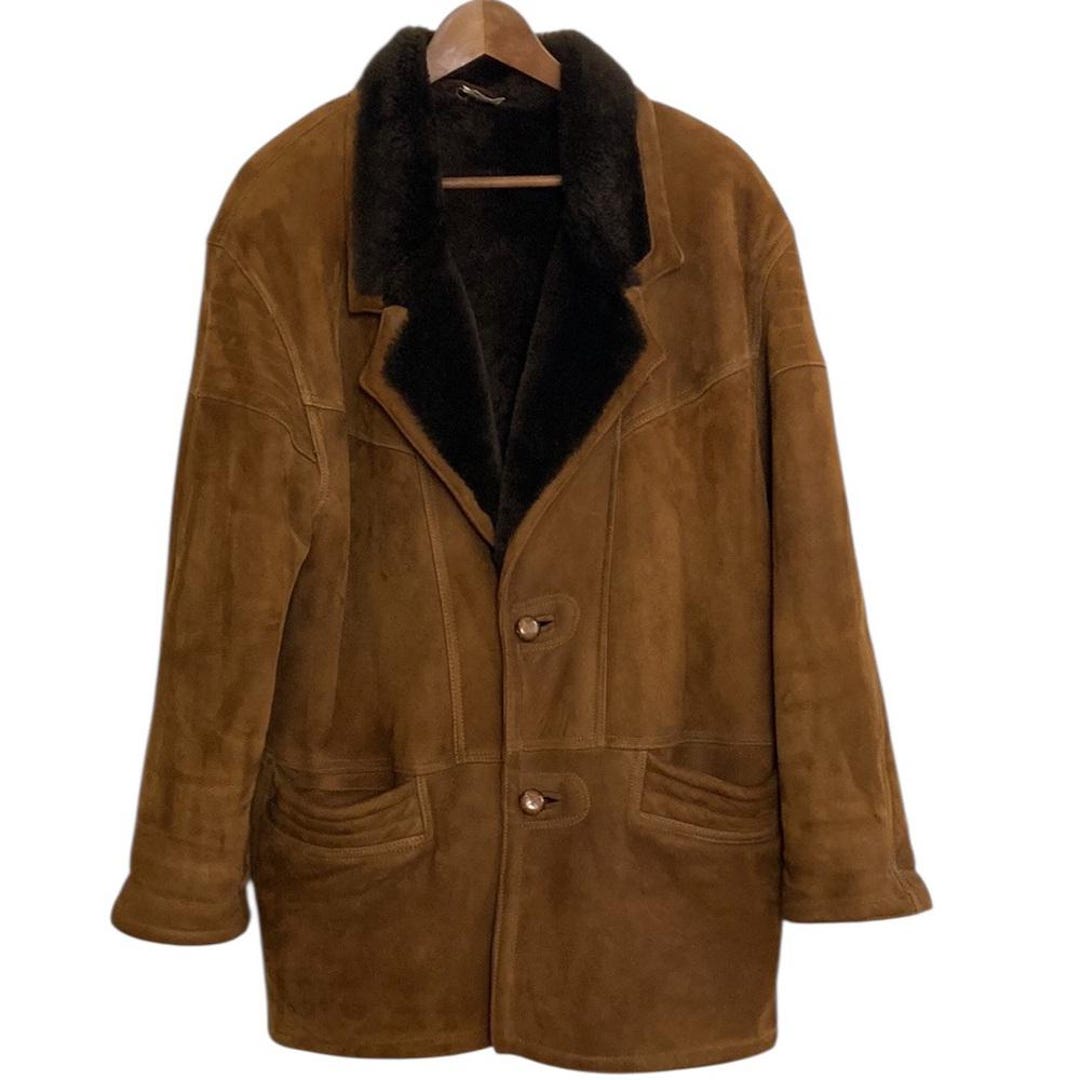 Vintage Bally Shearling Coat Mens 36 Brown Sheepskin Suede Jacket Made ...