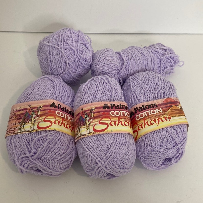 Vintage Patons Sahara Lilac Purple Cotton Yarn Made in UK 2 Sport 3 DK ...