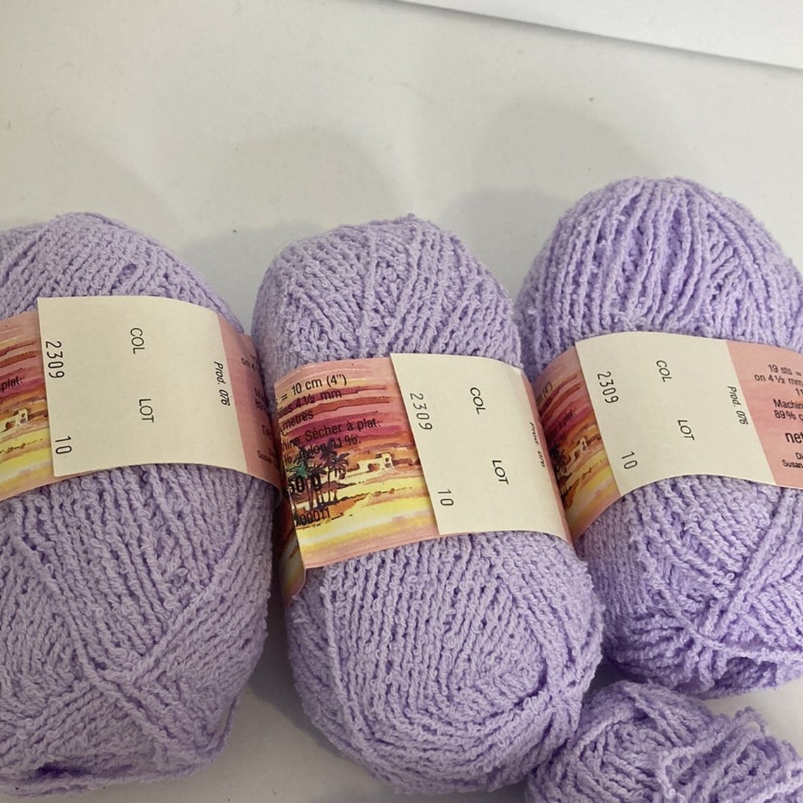 Vintage Patons Sahara Lilac Purple Cotton Yarn Made in UK 2 Sport 3 DK ...
