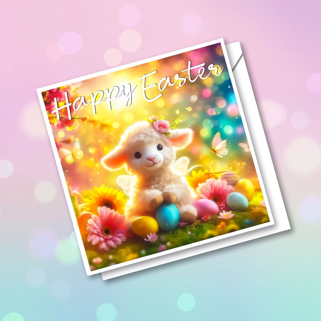 Easter Card / Lamb Easter Card / Cute Easter Card - Etsy