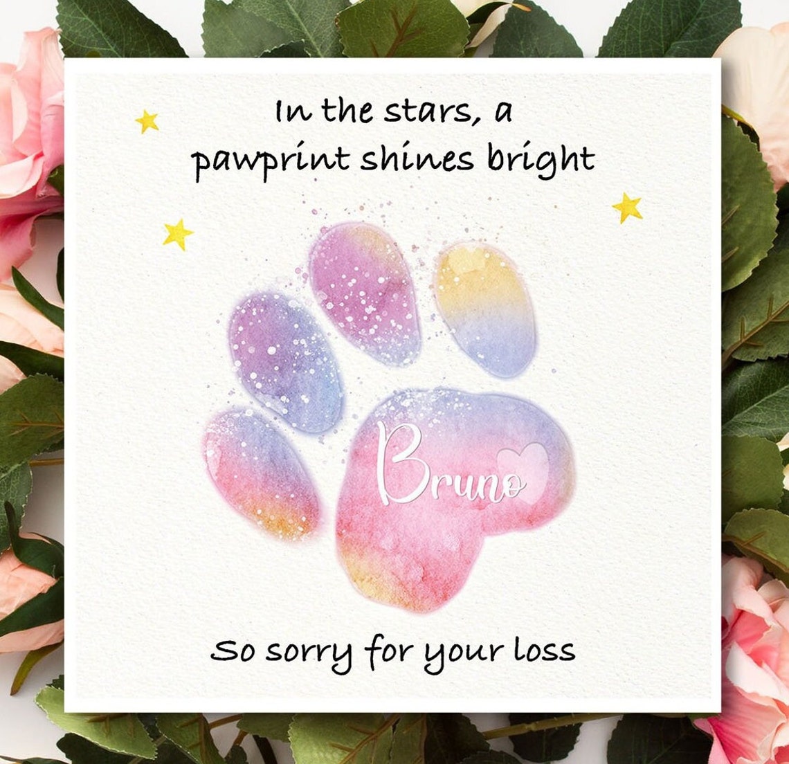 Personalised Pet Sympathy Card / Pet Sympathy / Pet Condolence Card - Etsy
