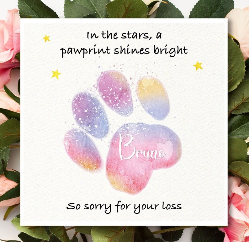 Personalised Pet Sympathy Card / Pet Sympathy / Pet Condolence Card - Etsy