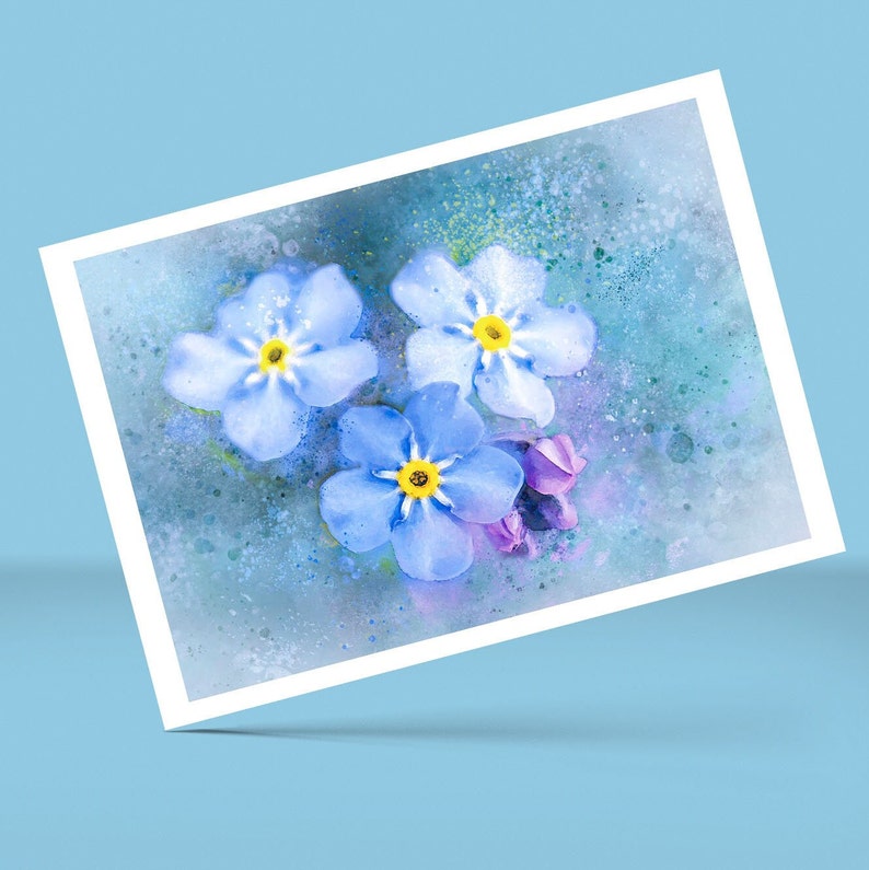 Forget Me Nots Watercolour Card - Etsy UK