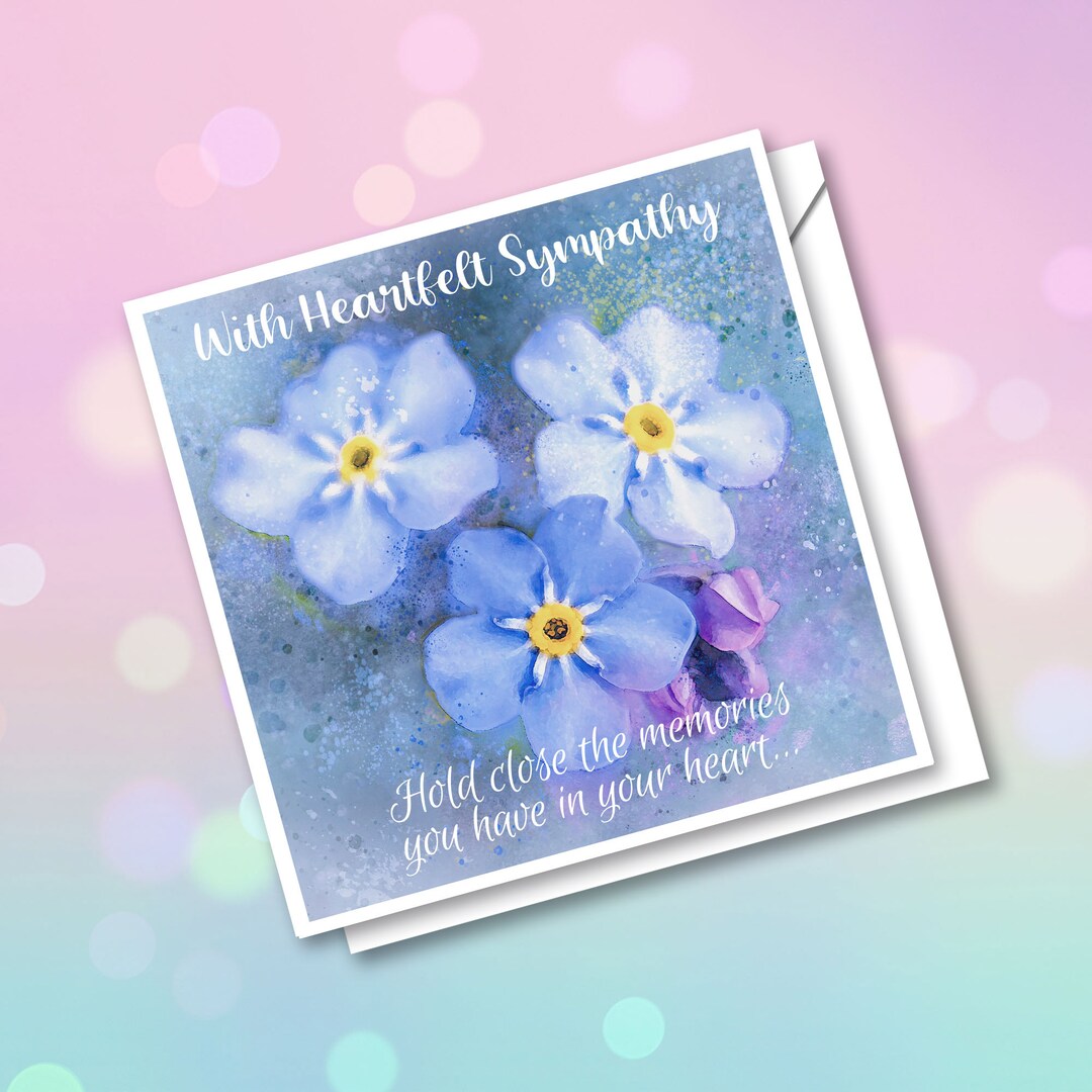 Forget Me Nots Sympathy Card / Condolence Card - Etsy