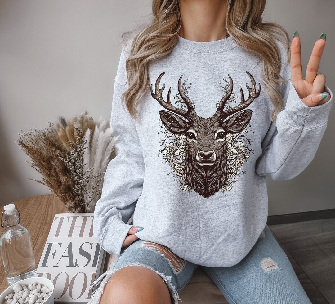 Cottagecore Deer Wilderness Sweatshirt 90s Vintage Inspired Buck Doe ...