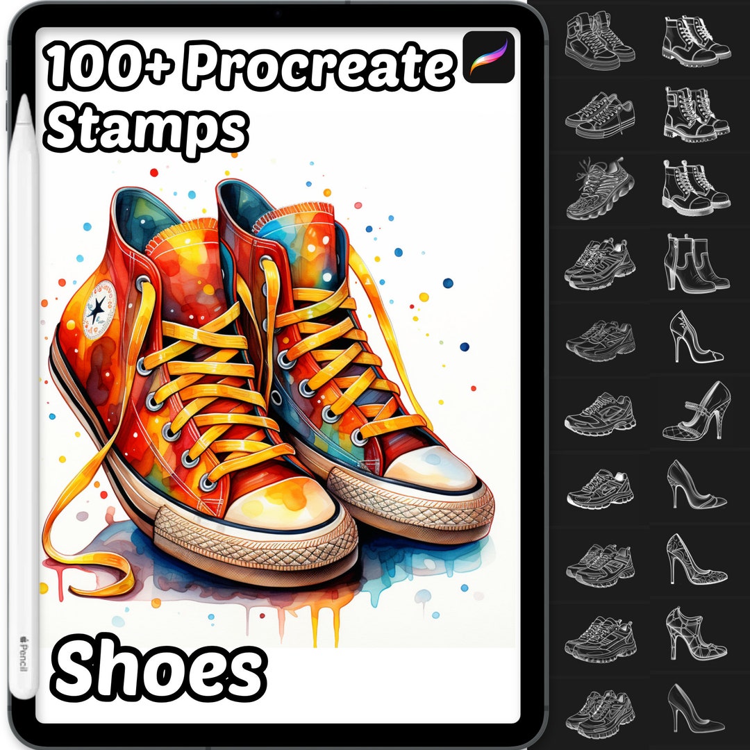 Shoes Procreate Stamps | 100+ Procreate Cute Shoes Stamps | Ladies ...