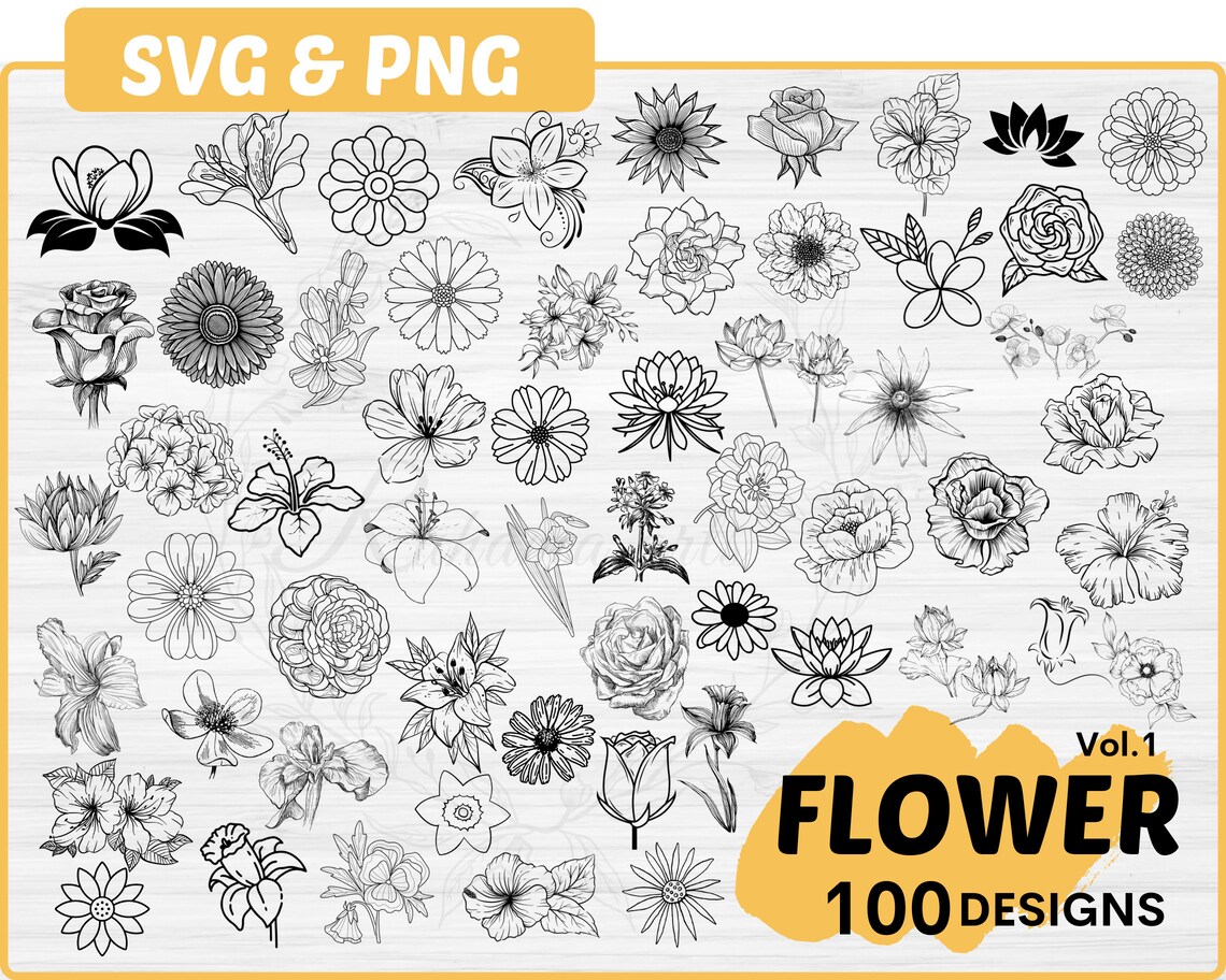 Floral Svg Bundle 100 Floral Bouquets SVG Bundle Rose - Etsy