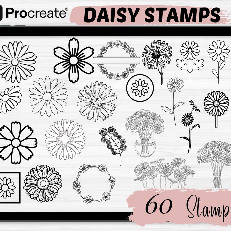 Daisy Digital Stamp - Etsy