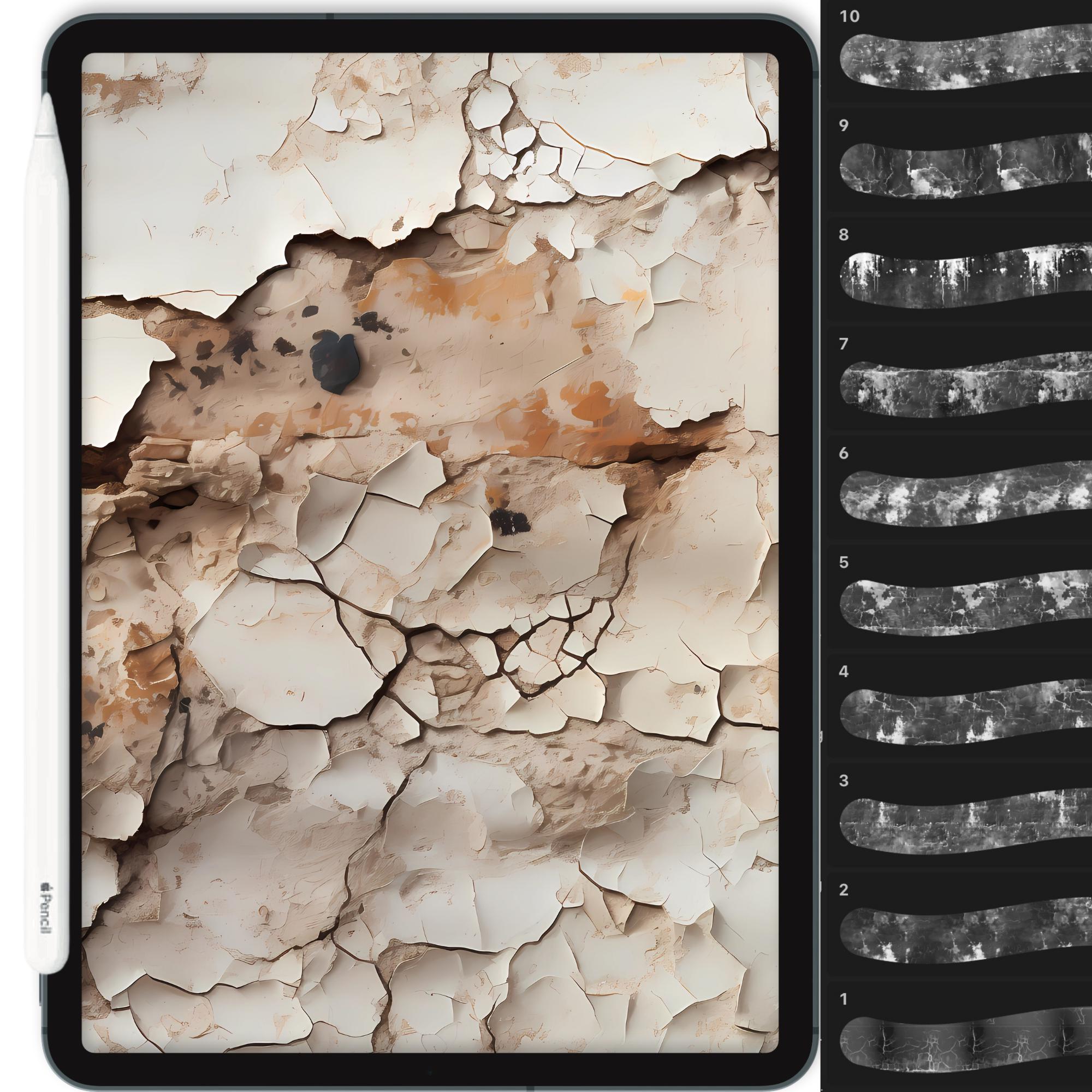 Procreate Old Wall Texture Brushes | 100+ Procreate Rustic Wall Texture ...