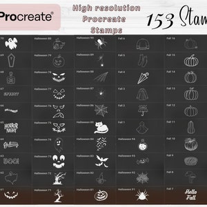 Fall Procreate Stamps | Halloween Procreate Stamps | Procreate Brushes ...