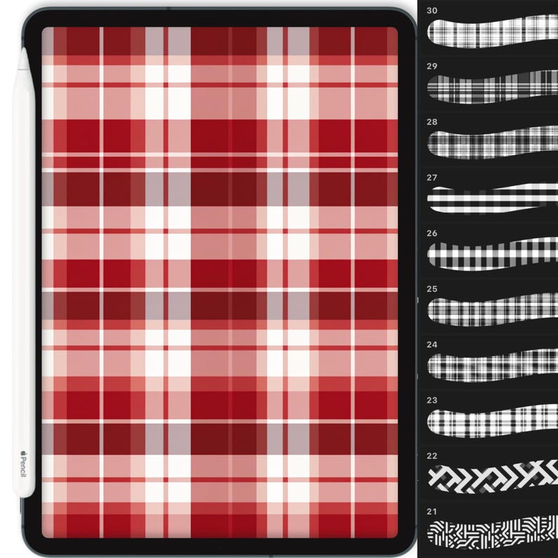 Procreate Plaid Pattern Brushes | 100+ Procreate Plaid Texture Brushes ...