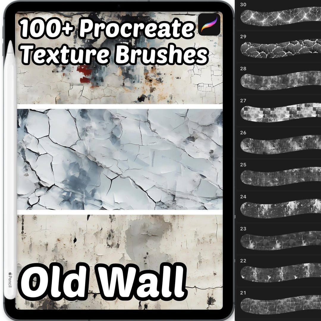 Procreate Old Wall Texture Brushes | 100+ Procreate Rustic Wall Texture ...