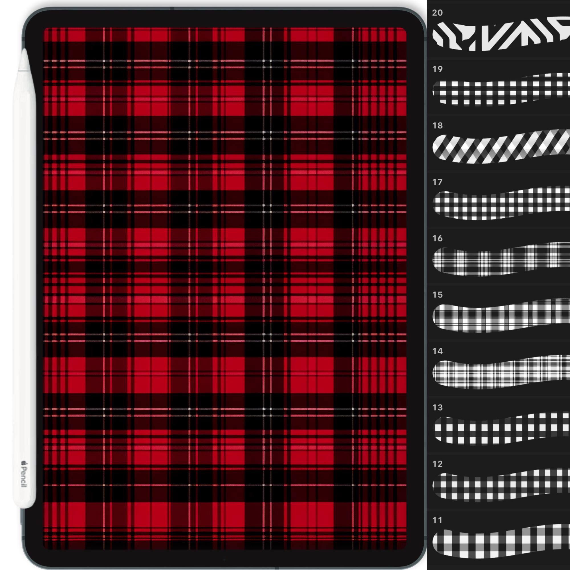 Procreate Plaid Pattern Brushes | 100+ Procreate Plaid Texture Brushes ...