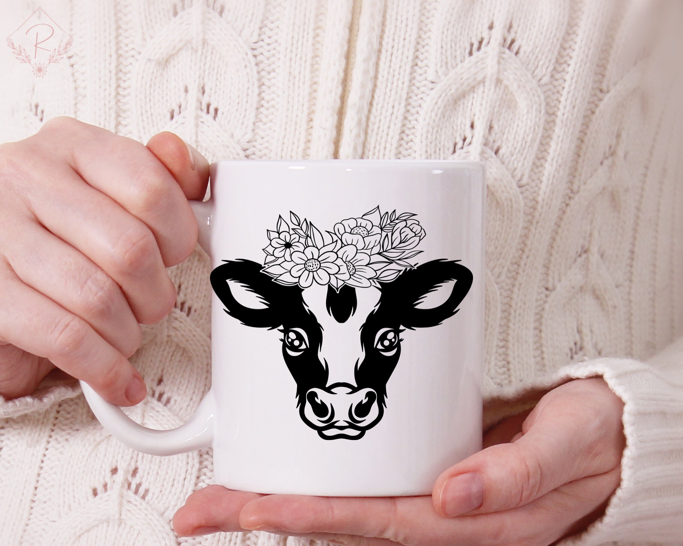 Floral Cow Svg | Highland Heifer Svg | Cow Svg | Highland Cow With ...