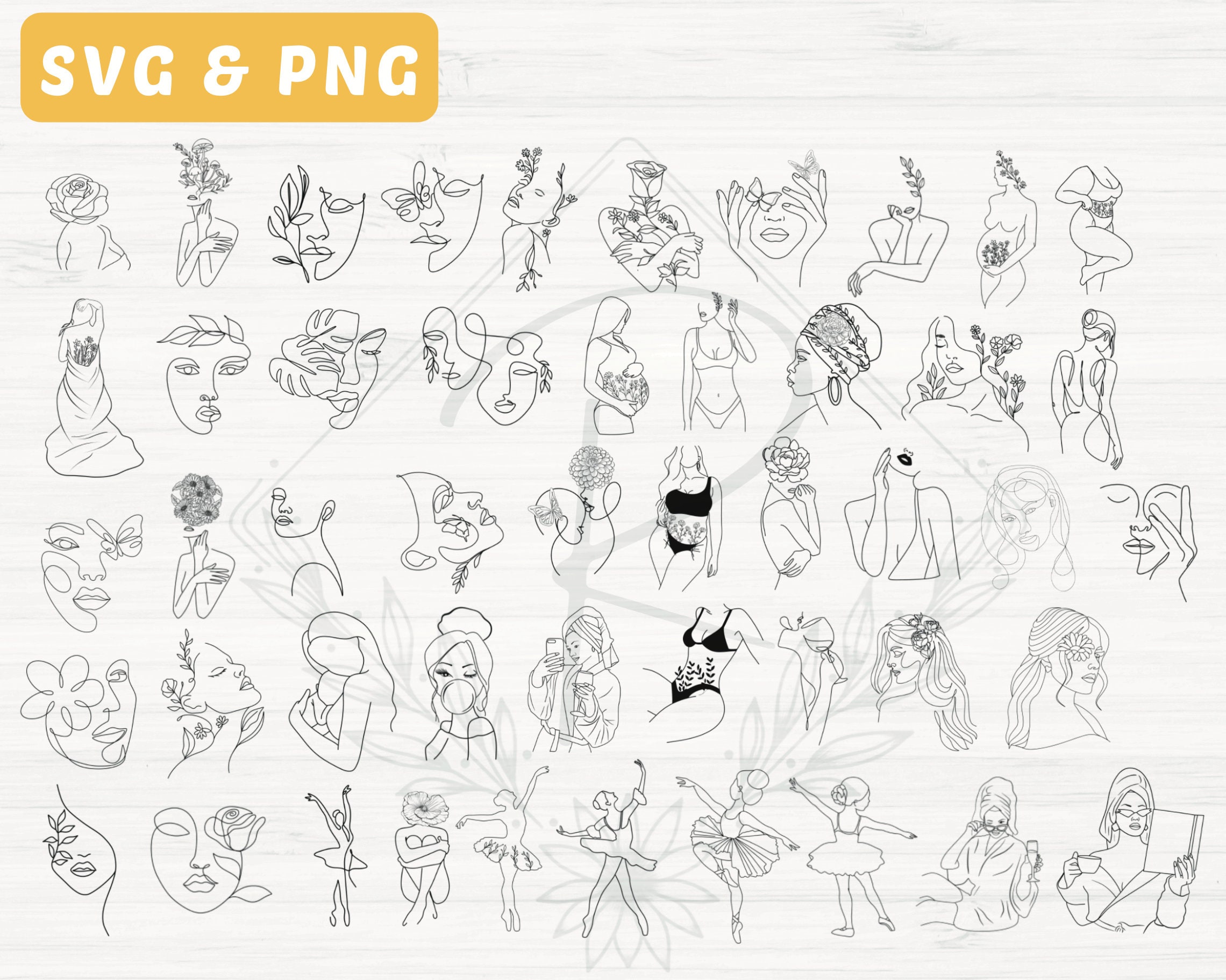 Line Art Svg Bundle | 175 Line Art Svg | Minimalist Svg | Flower Svg ...
