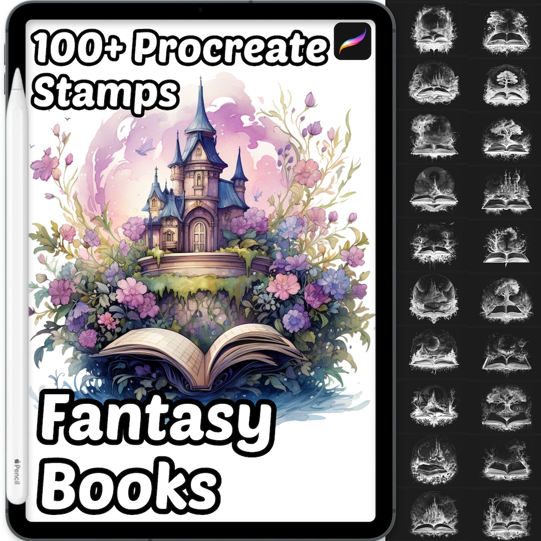 Magical Books Procreate Stamps | 100+ Procreate Books Stamps | Books ...