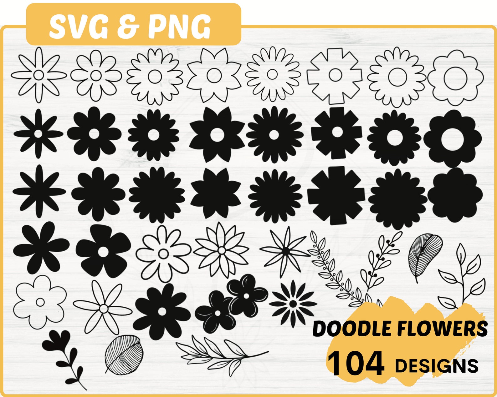 Spring Flower Svg Bundle Cute Flower Svg Bundle Flat | Etsy UK