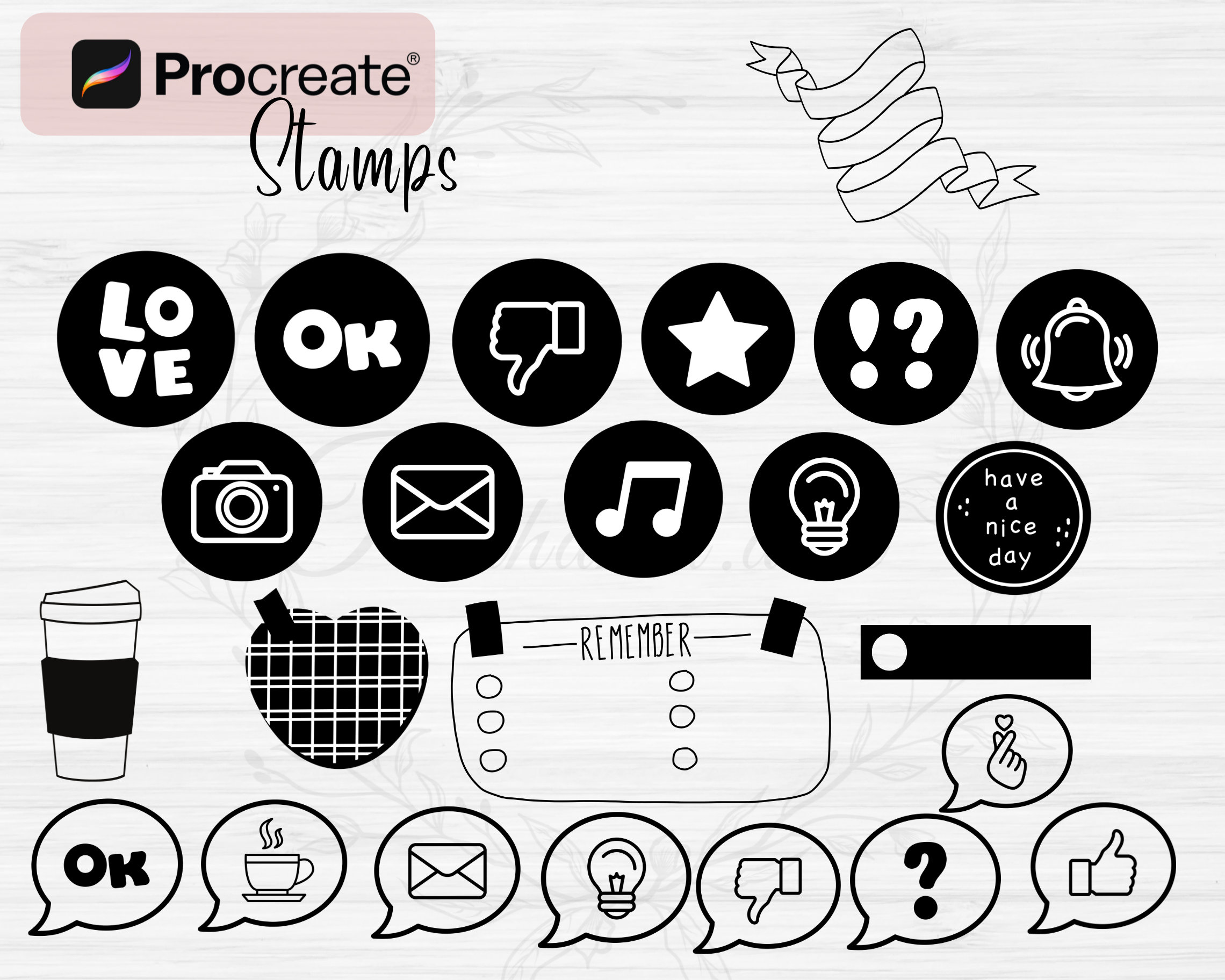 Procreate Planner Stamps | 145 Planner Procreate Stamps Brushes ...