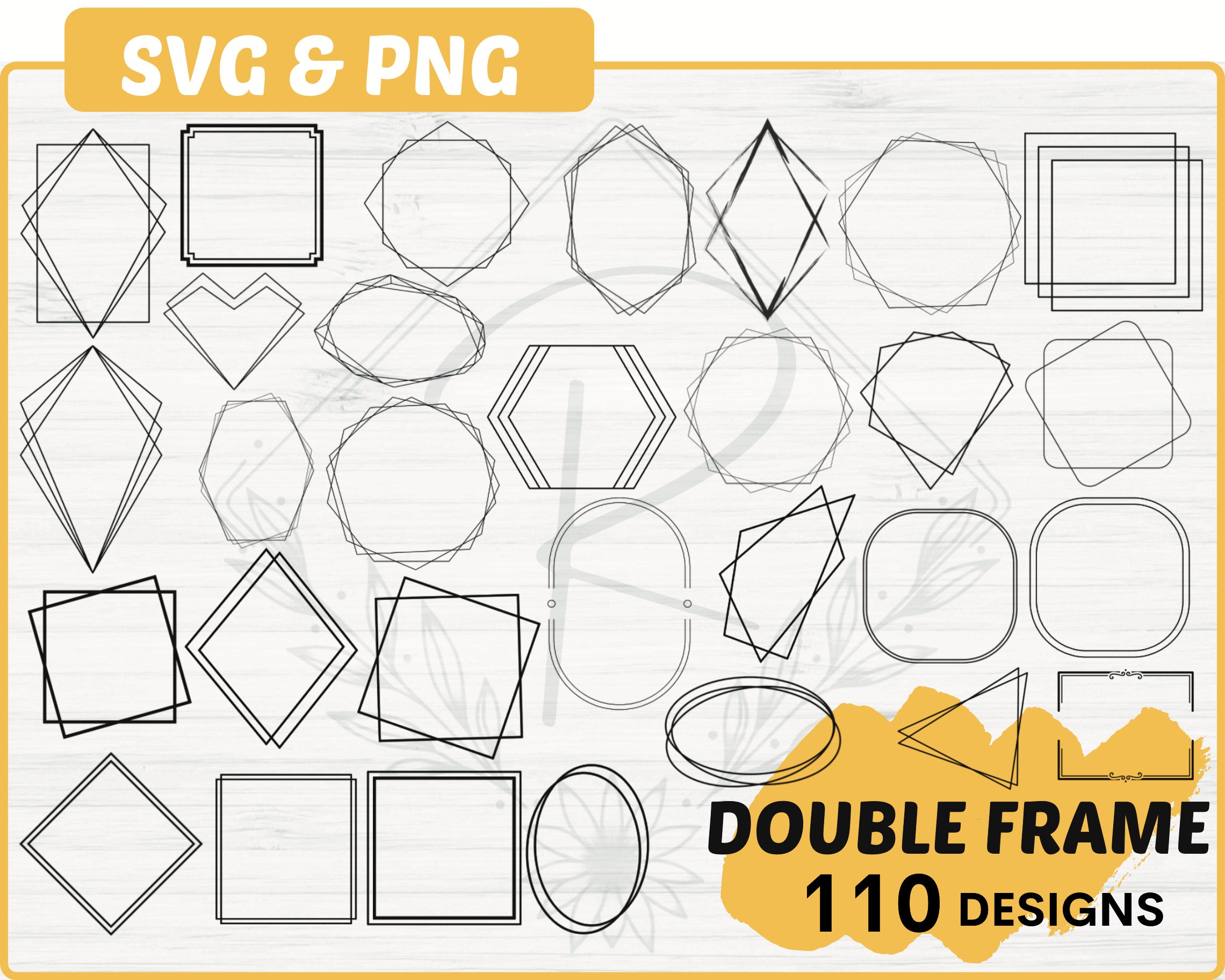 Double Frame Svg 110 Frame Svg Bundle Square Frame Svg - Etsy