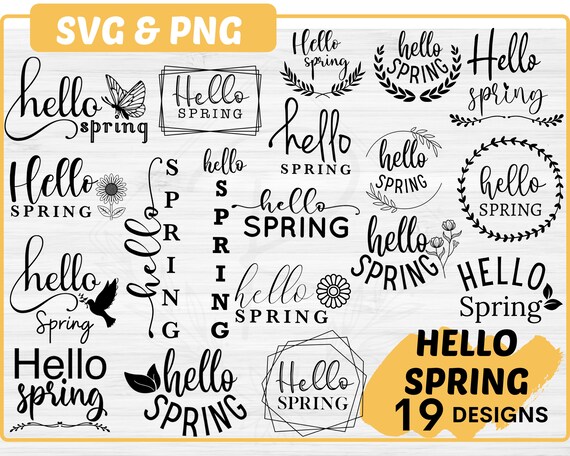 Hello Spring Svg Bundle 19 Spring Svg Bundle Spring Svg - Etsy
