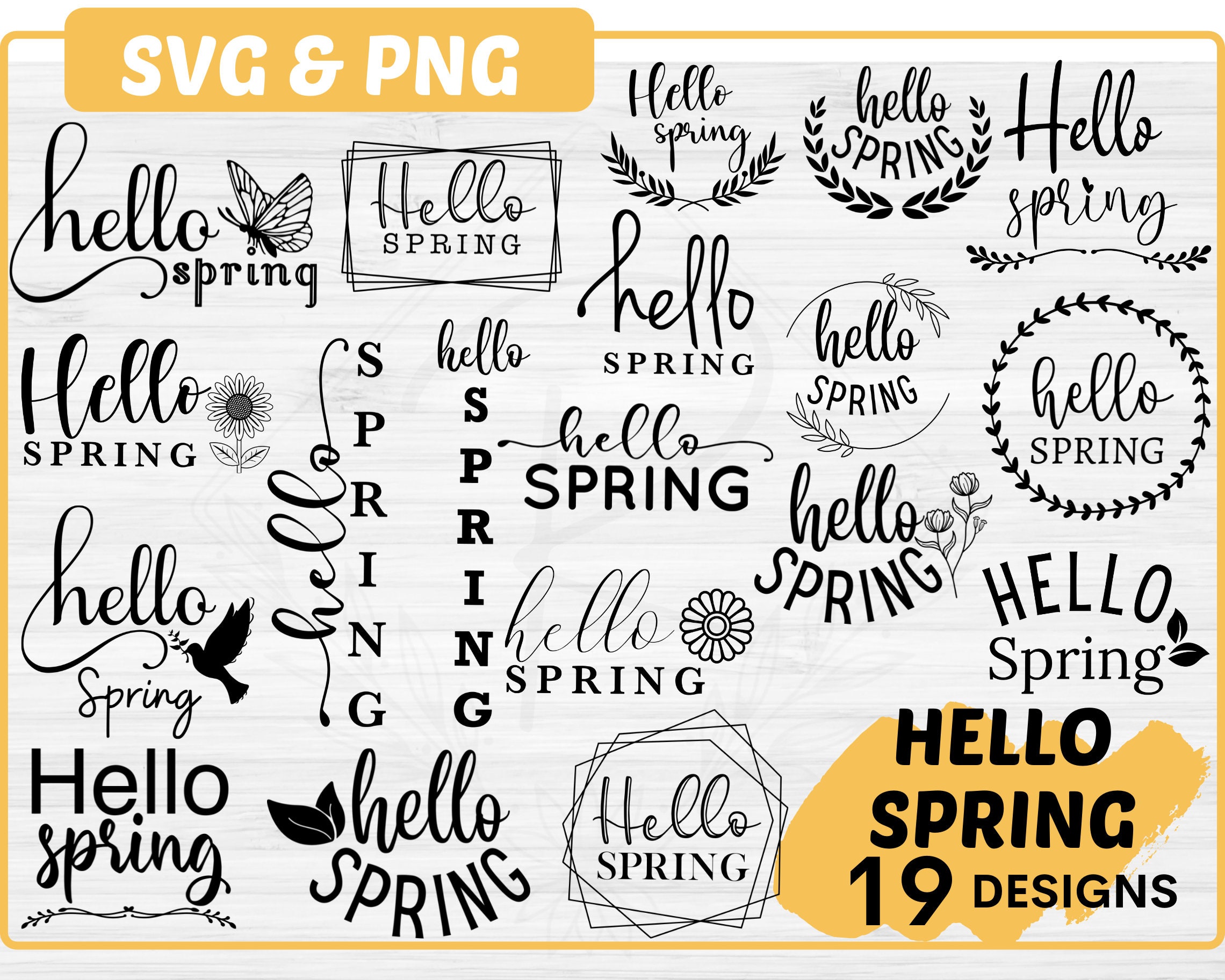 Hello Spring Svg Bundle 19 Spring Svg Bundle Spring Svg - Etsy
