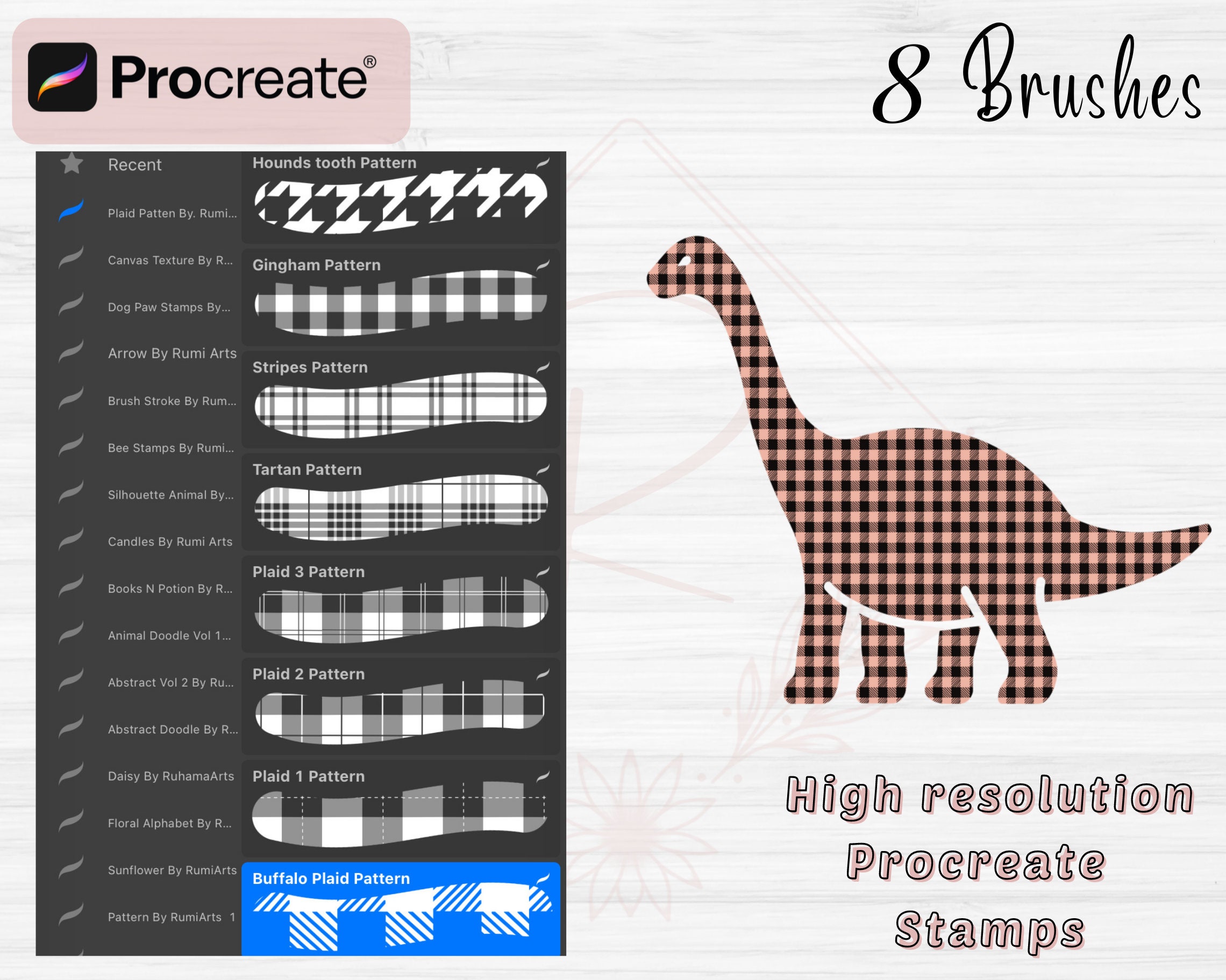 Procreate Pattern 8 Plaid Pattern Procreate Brushes - Etsy