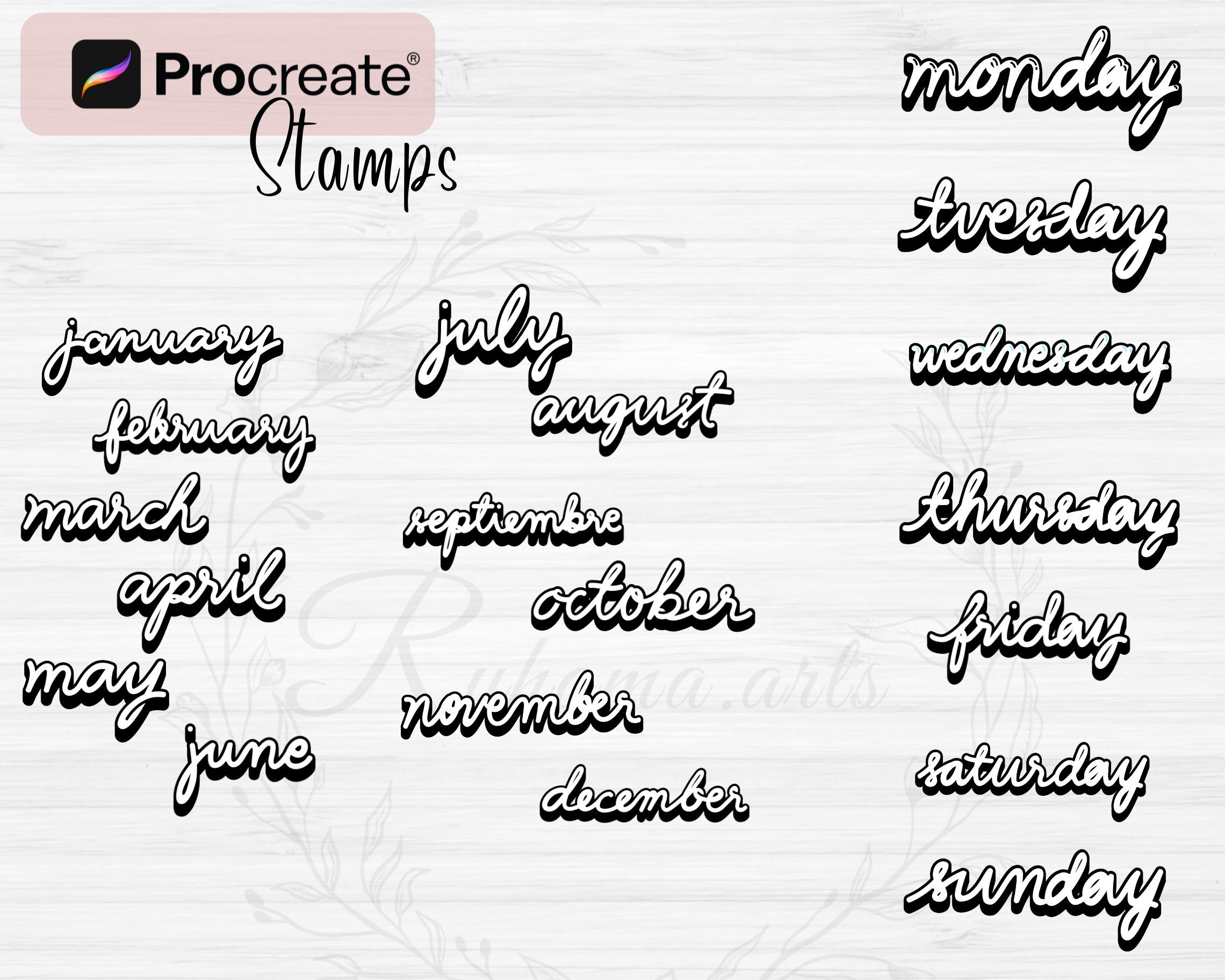 Procreate Planner Stamps | 145 Planner Procreate Stamps Brushes ...