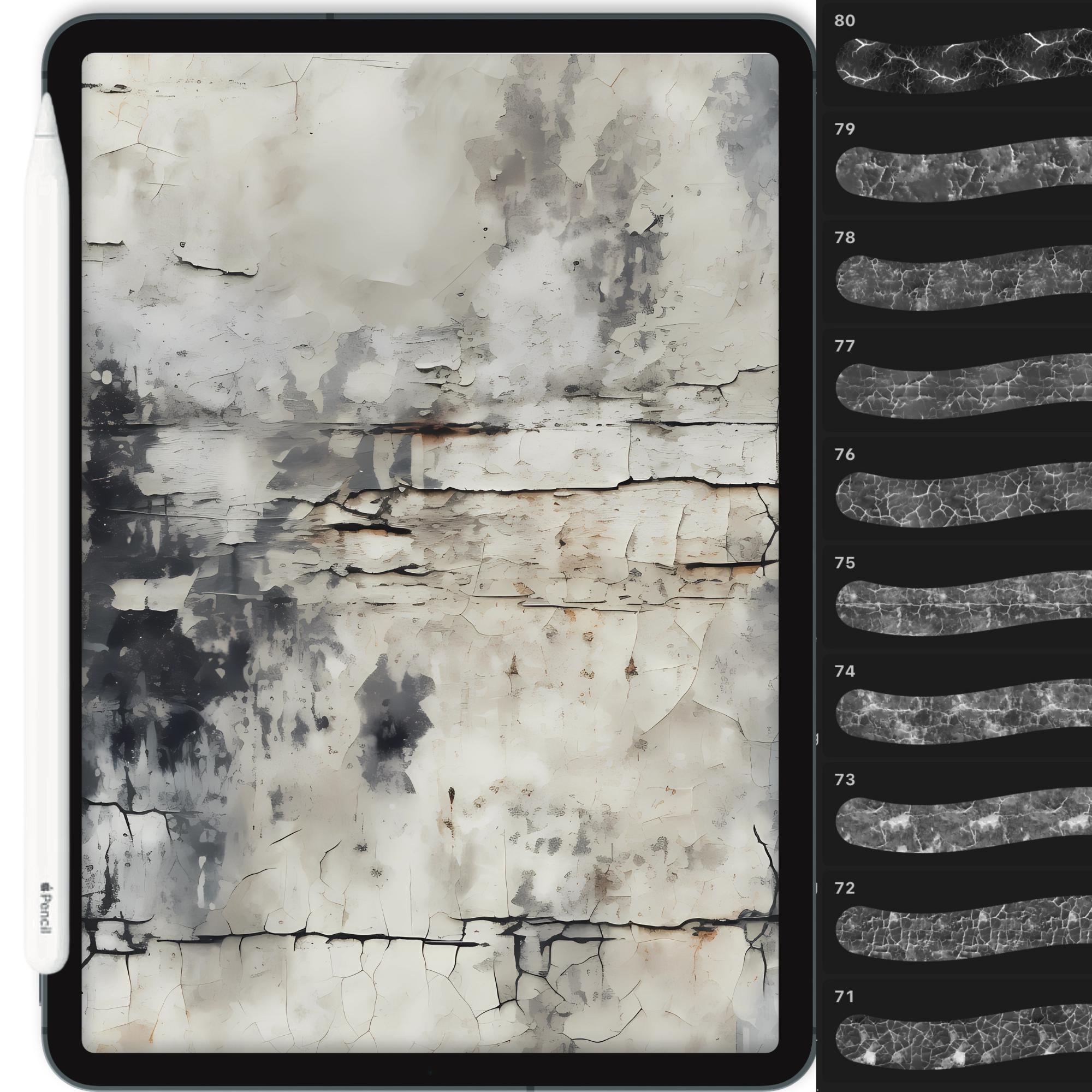 Procreate Old Wall Texture Brushes | 100+ Procreate Rustic Wall Texture ...