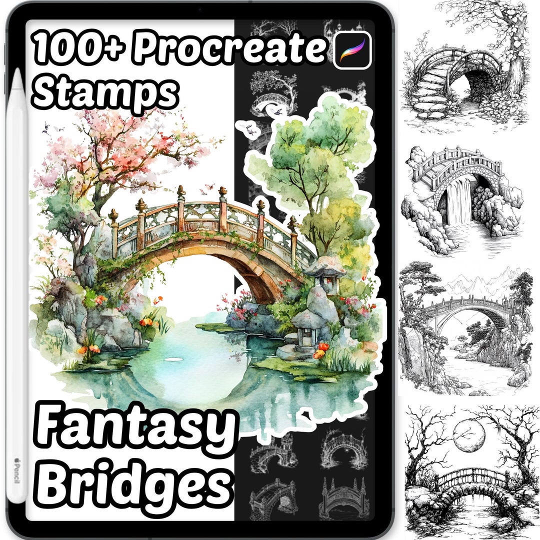 Fantasy Bridges Procreate Stamps | 100+ Procreate Fantasy Bridges ...
