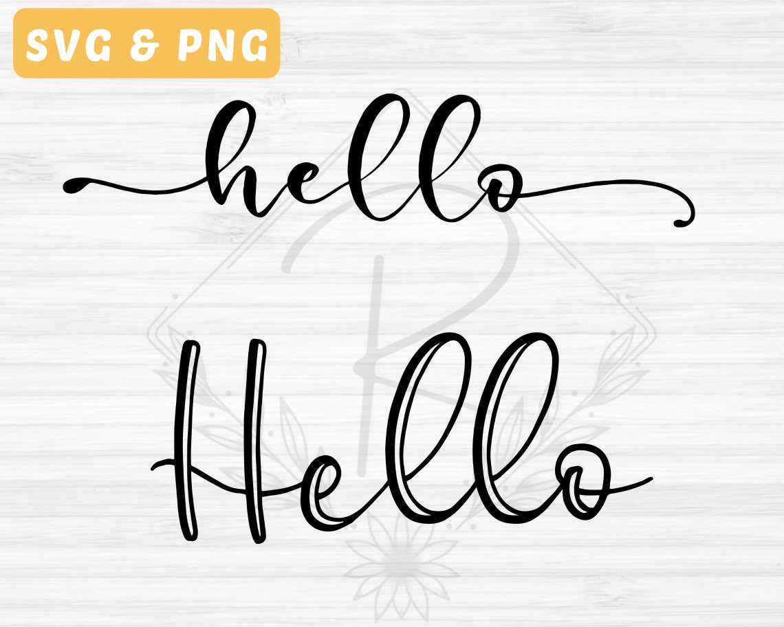 Hello Svg Bundle 13 Hello Svg Sign Hand Lettered Hello Svg | Etsy