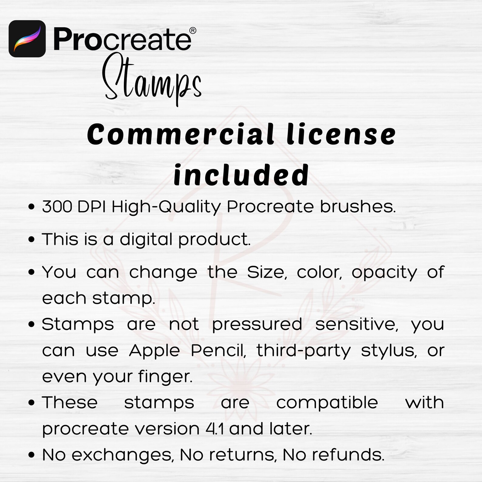 Daisy Flower Procreate Stamps | 100+ Procreate Floral Stamps ...