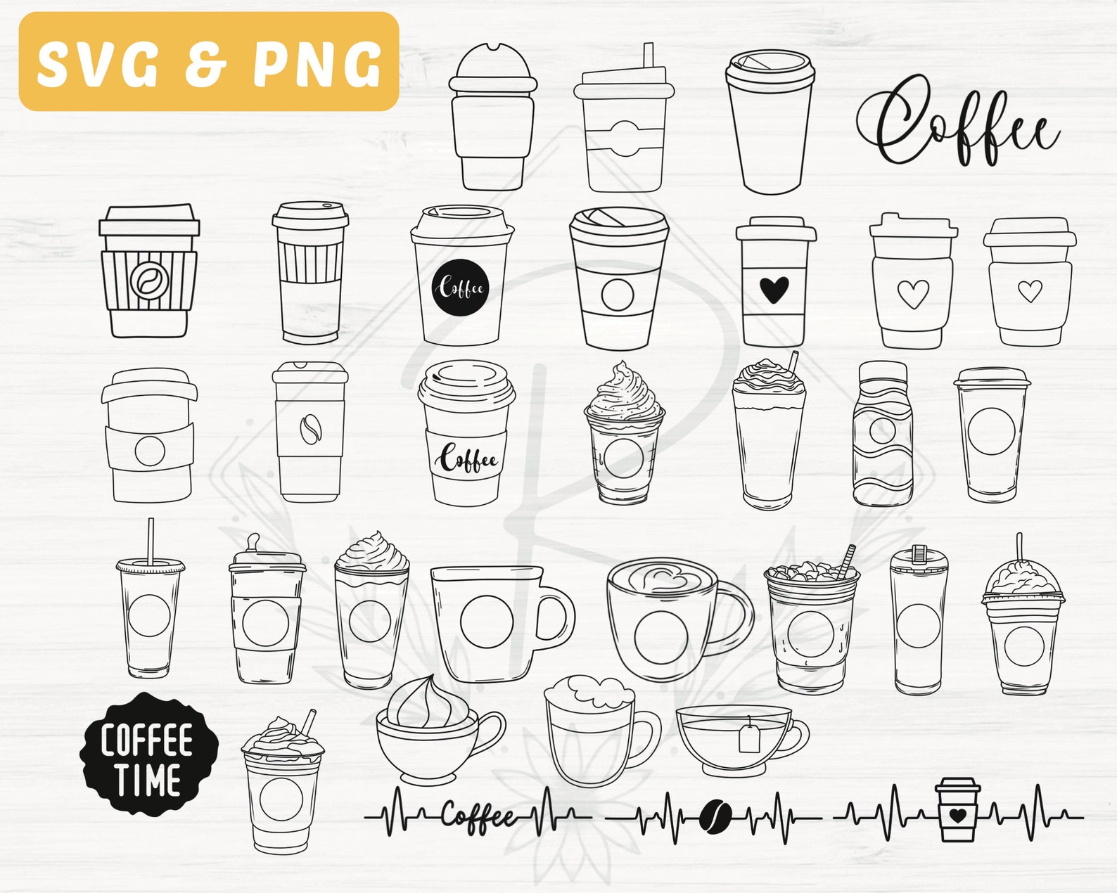 Coffee Svg Bundle Iced Coffee Svg Bundle Tea Mug Svg - Etsy