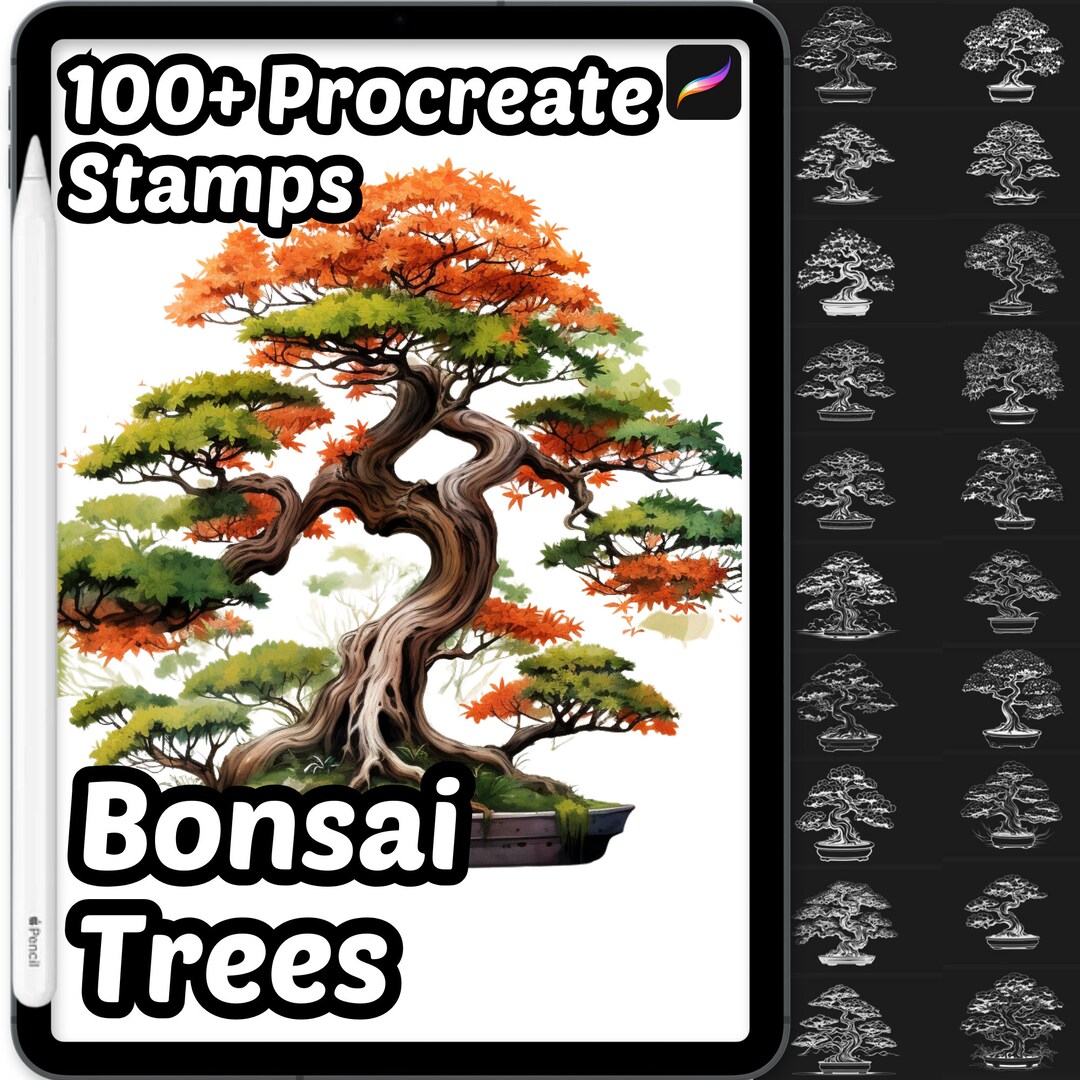 Bonsai Plant Procreate Brushes | 100+ Procreate Bonsai Plant Stamps ...
