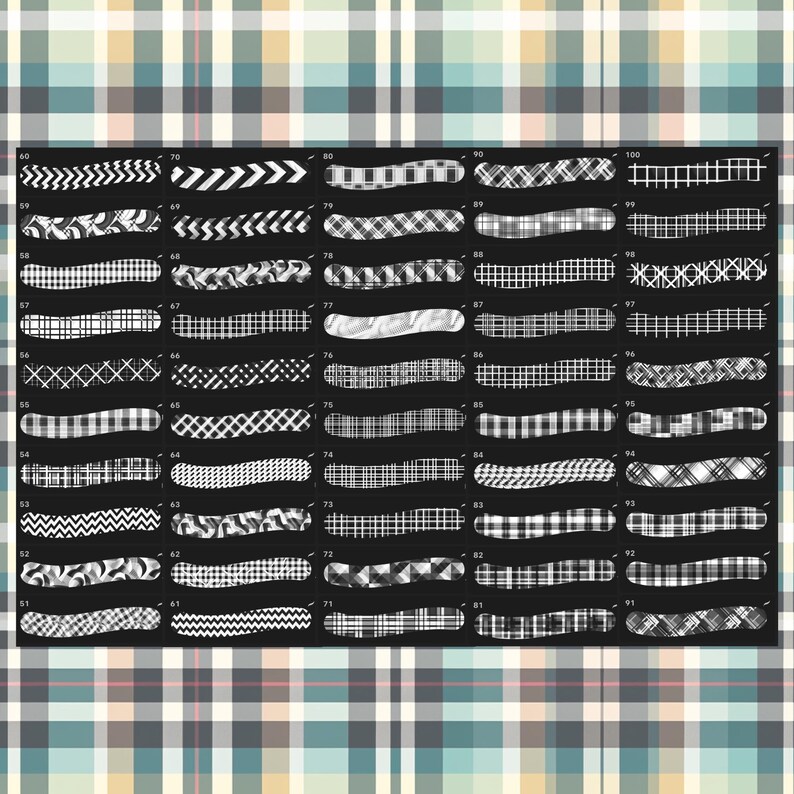 Procreate Plaid Pattern Brushes | 100+ Procreate Plaid Texture Brushes ...