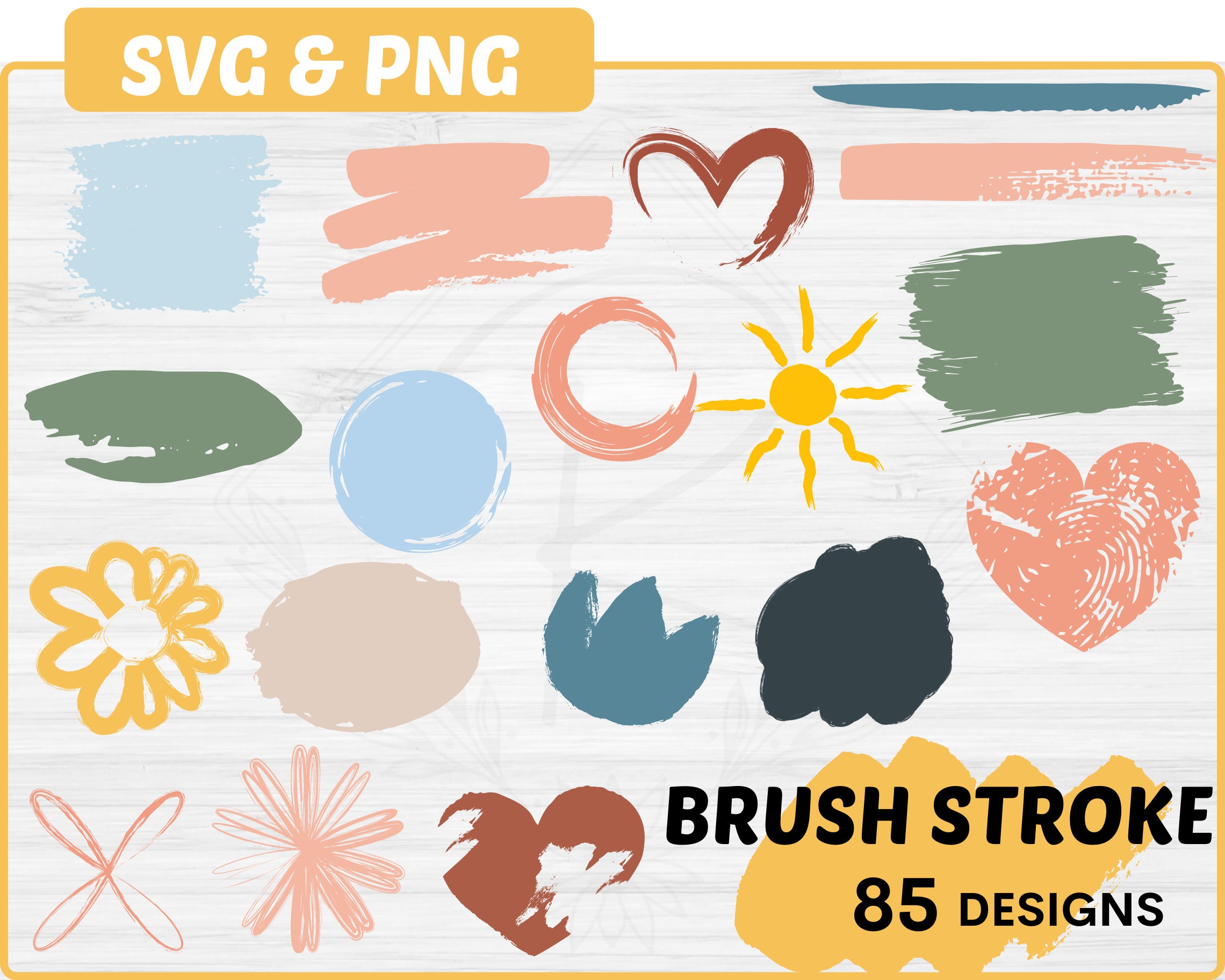 Paint Brush Stroke Svg Bundle 85 Brush Stroke Svg Keychain - Etsy