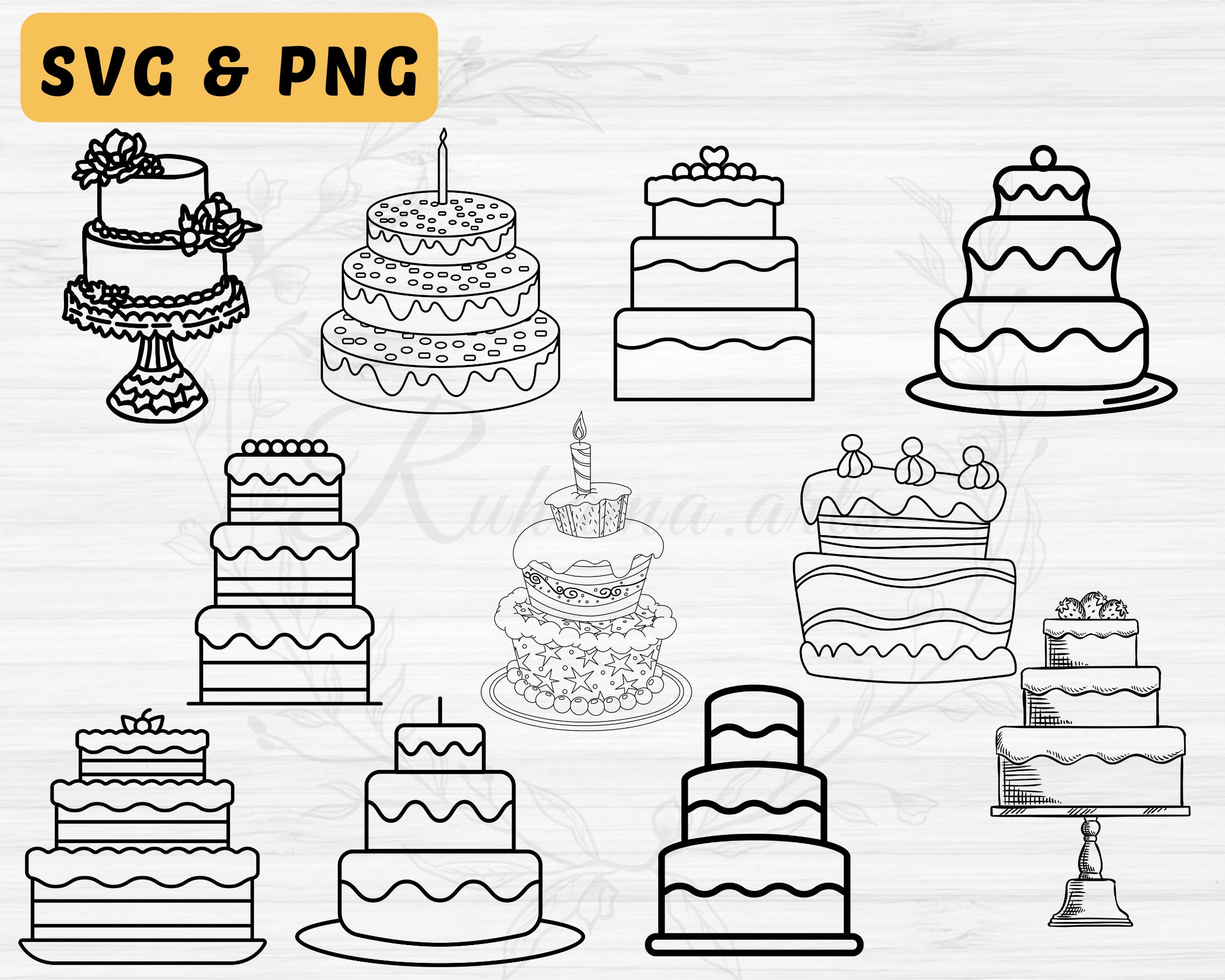 Birthday Cake SVG 62 Cake SVG Bundle File Cake Svg Files - Etsy